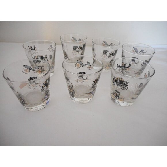 Libbey | Dining | Vintage Lot 6 Libbey Old Fashioned Glasses Black Gold ...